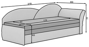Eltap Rozkládací pohovka Aga Materiál a barva potahu: Ac 01, Alova 79 - vícebarevná