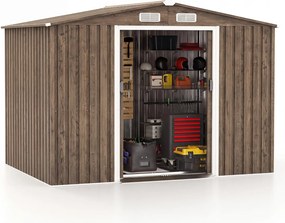 Costway Kůlna na nářadí kovová kůlna na nářadí uzamykatelná – 259 × 196 × 184 cm