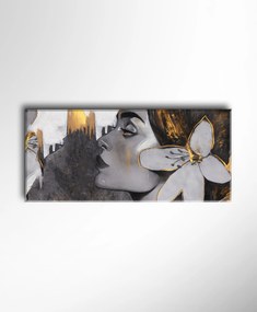 Malvis ® Obraz Malovaný obličej ženy ROZMĚR (šířka x výška): jednodílný obdélník 100x45 cm