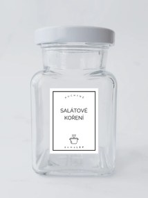 Samolepka na kořenky SALÁTOVÉ KOŘENÍ bílá 3 × 4 cm základní písmo
