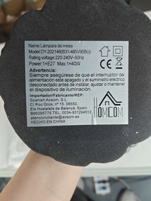 HOMCOM stolní lampa Tiffany s barevným sklem, modrá