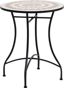 Outsunny Zahradní Stůl Ø60 x H71cm, Voděodolný Patio Stůl z Kovového Materiálu, Exteriérový Jídelní Stůl, Stůl na Piknik, Kulatý Patio Stůl pro Zahrad