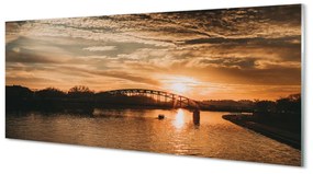 akrylový obraz Krakow river bridge sunset 120x60 cm