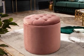 Invicta Interior Designový sametový taburet růžový:  Berger VI