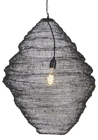 Orientální závěsná lampa černá 60 cm - Nidum