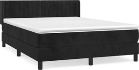 Box spring postel s matrací černá 140x200 cm samet 3131083