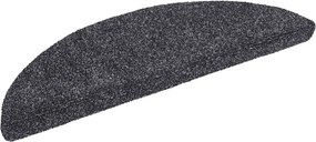 Schodové rohože samolepicí 5 ks 56 x 17 x 3 cm tmavě šedé, půlkulaté 149676