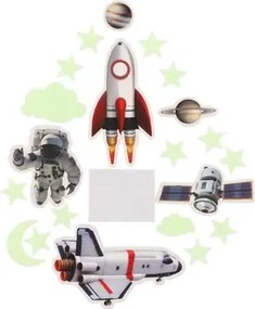 TEDDIES Samolepky Vesmír svítící ve tmě / 2 druhy / plast / na kartě /