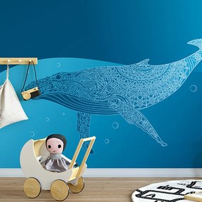 dětská obrazová tapeta velryba 03 Velikost: 420 × 270 cm