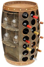 Dřevěný stojan na víno, soudek na víno na 42 lahví Dandi