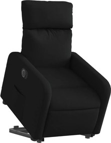 Elektrické zvedací polohovací křeslo černé textil 3206719