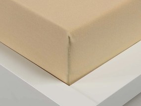 XPOSE® Jersey prostěradlo Exclusive - béžové 200x200 cm