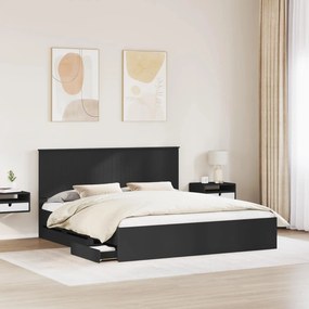 Rám postele se zásuvkou Černá 180 x 200 cm Inženýrské dřevo 3411090