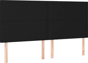 Čelo postele s LED černé 180x5x118/128 cm textil 3122160