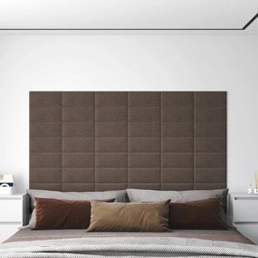 Nástěnné panely 12 ks taupe 30 x 15 cm textil 0,54 m² - Default Title