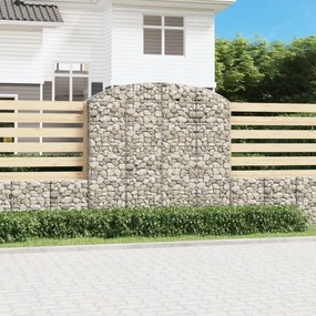 Klenutý gabionový koš 200 x 50 x 180/200 cm pozinkované železo 153479