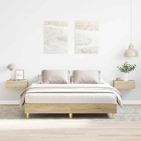 Rám postele bez matrace Dub Sonoma 140x200cm Dřevěné konstrukce 3328719