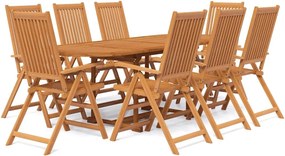 9dílný zahradní jídelní set masivní akáciové dřevo 160-240 cm 3079640
