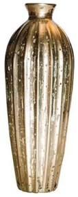 Skleněná váza Verre  stříbrná s patinou - 12 x 29 cm