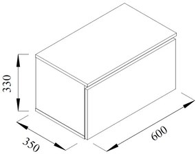 Nástěnná skříňka Asko Living, 60 cm, dub artisan