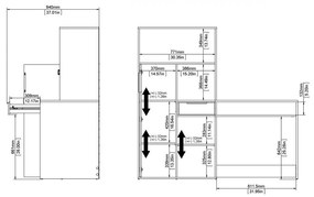Psací stůl Felix Plus, dub sonoma / bílá