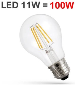 LED žárovka Filament 11W teplá barva