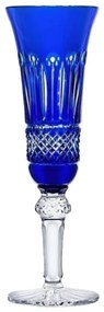 Bohemia Crystal Broušené sklenice na šampaňské Tomy modrá 155 ml (set