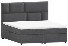 Šedá boxspring postel s úložným prostorem 140x200 cm Lola – Ropez