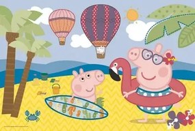 Trefl - Puzzle - Prasátko Peppa: Prázdniny MAXI / 24 dílků / 60 x 40 c