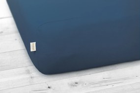 Jersey prostěradlo granátově modré na výšku matrace do 30 cm Velikost: 180 x 200