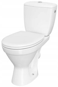 Cersanit Cersania SimpleOn 010 - WC kombi 3/6l + sedátko s pomalým zavíráním z duroplastu, horizontální odpad, bílá, K11-2337
