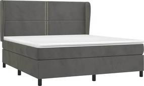 Box spring postel s matrací tmavě šedá 180x200 cm samet 3129166