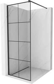 Mexen Kioto sprchová stěna Walk-in 90 x 200 cm, černá mřížka 8 mm, černá - 800-090-101-70-77