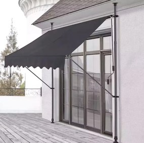 Upínací balkonová sluneční markýza KLODZ 300x120 cm šedá