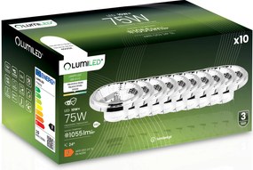 10x Led žárovka G53 AR111 10W 75W 1055lm 4000K 24° 12V Stříbrná Lumiled