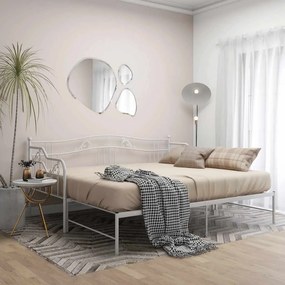 Rám vysouvací postele/pohovky bílý kovový 90 x 200 cm 324765