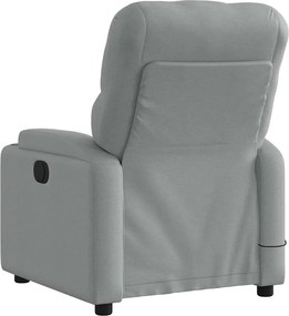 Elektrické masážní polohovací křeslo světle šedé textil 3204698