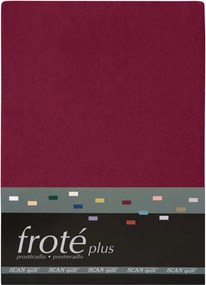 SCANquilt napínací prostěradlo FROTÉ PLUS vínová 90 x 200 cm
