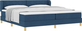 Postel s boxspringem s čelo Modrá 200 x 200 cm textil 3340303