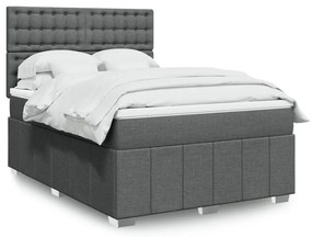 Box spring postel s matrací tmavě šedý 140 x 190 cm textil 3291678