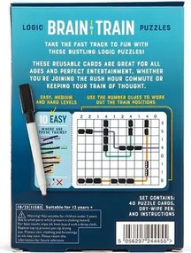 PROFESSOR PUZZLE Logická hra Brain Train / 40 karet / Mazatelné pero /