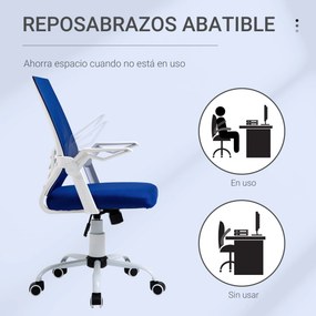 Ergonomická kancelářská židle Vinsetto - otáčecí kancelářská židle s nastavitelnou výškou, zdvihacími opěrkami a bederní podporou, pro teenagery a do…