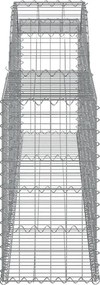 Klenuté gabionové koše 6 ks 300x30x60/80 cm pozinkované železo 3146489