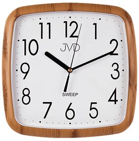JVD Hranaté nástěnné hodiny JVD quartz H615.4 imitace dřeva