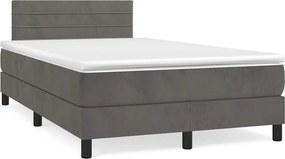 Box spring postel s matrací a LED tmavě šedá 120 x 190 cm samet 3270160