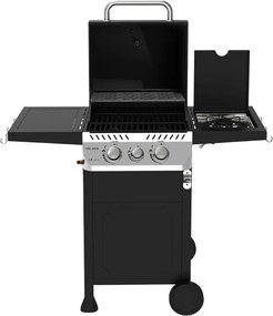 BPS-koupelny Plynový BBQ gril s boční plotýnkou, poličkou a krycí plachtou - , 2+1 hořák