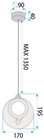 Toolight Toolight, LED křišťálové závěsné svítidlo 18x17cm, 12W, 3000K, LHJ110-1CP, růžové zlato, OSW-60051