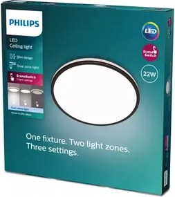 Philips Ozziet CL570 22W černá / LED stropní svítidlo / 2500 lm / 4000