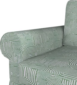 Potah na pohovku IKEA Backabro rozkládací se šezlongem barva zelená látka pletený vzor, vzorované