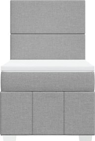 Box spring postel s matrací světle šedá 80 x 200 cm textil 3291488